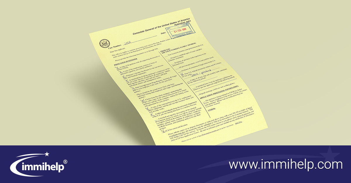 221(g) Refusal - Yellow Form at the U.S. Consulate in Hyderabad, India ...