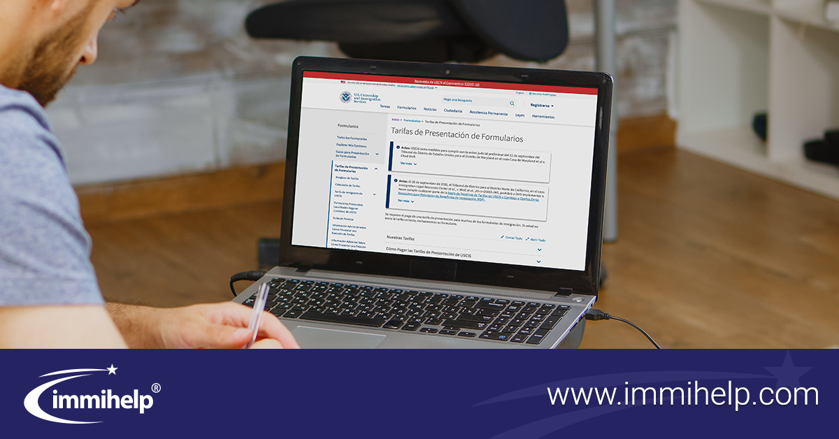 Tarifas del USCIS - Immihelp