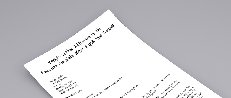 Sample Letter Addressed to the American Consulate after US Visa Refusal ...