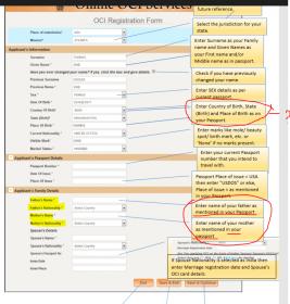 Applicants Father/Mother Name - OCI Additional Particulars Form ...