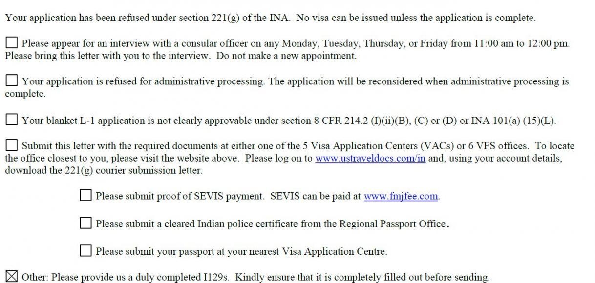 221(g) Blue notice and subsequent white(asking I-129s filled) from ...